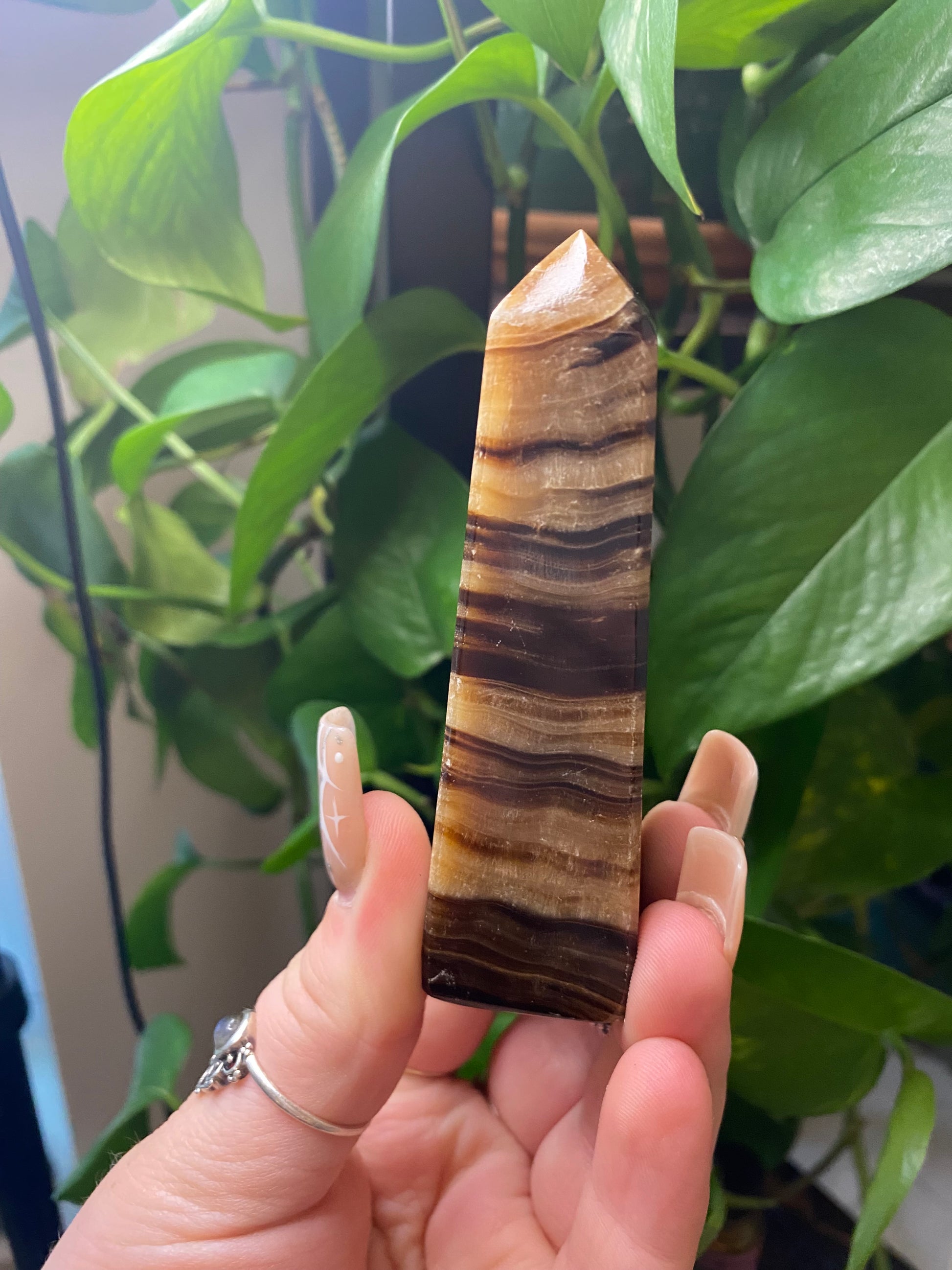 Chocolate Calcite Tower – The Pisces Pythoness